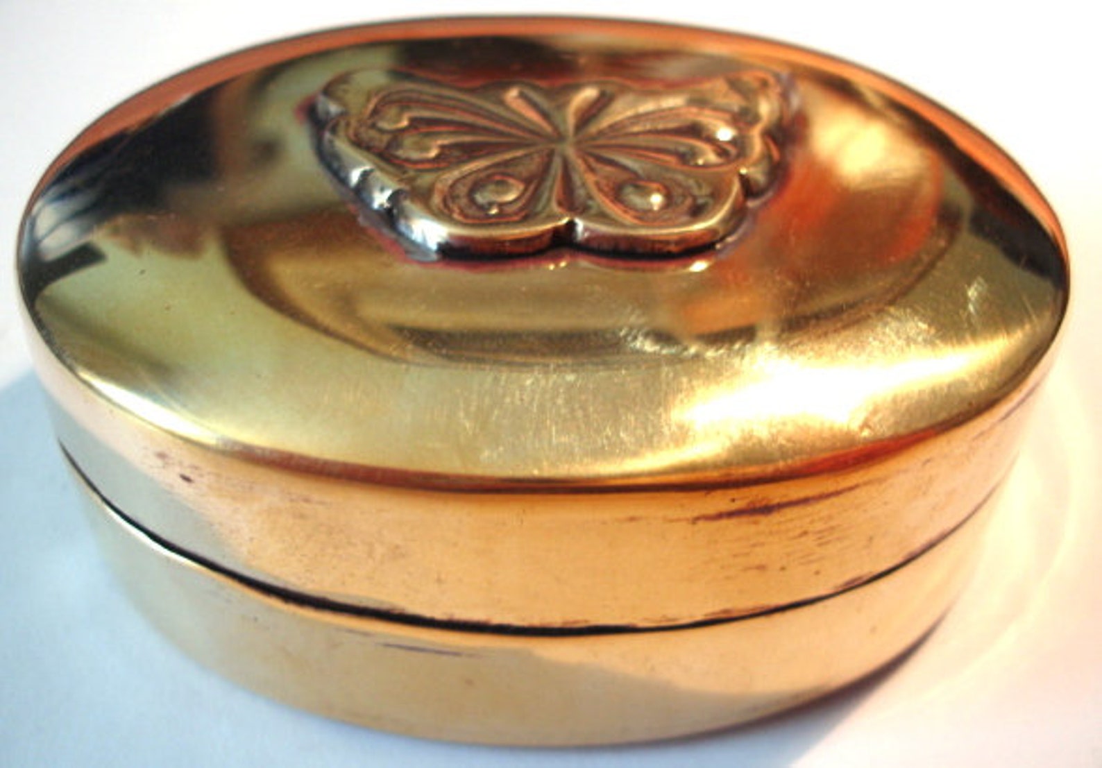 Antique Brass Snuff Box With Butterfly on Lid - Etsy