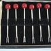 Set of Silver Cocktail Sticks With Cherry Tops - Etsy