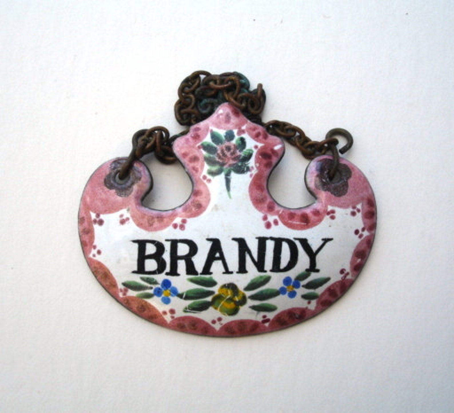 Hand Painted Enamel Wine Label Circa 1900 - Etsy
