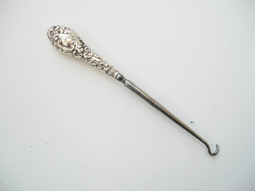 Antique Silver Button Hook - Etsy