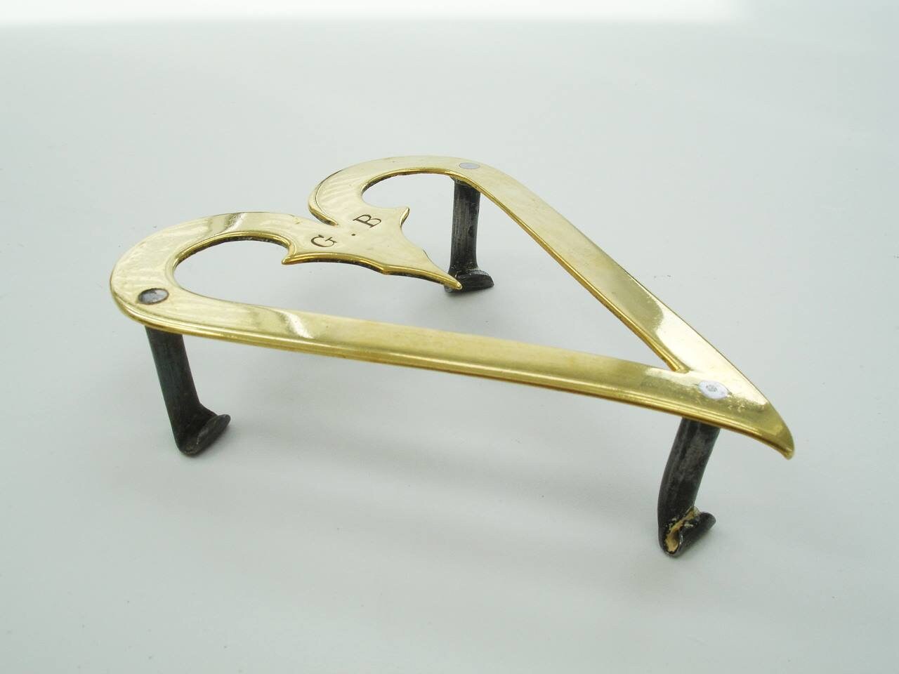 Antique Brass Heart Shaped Trivet - Stamped G.B - Marriage Piece - Etsy