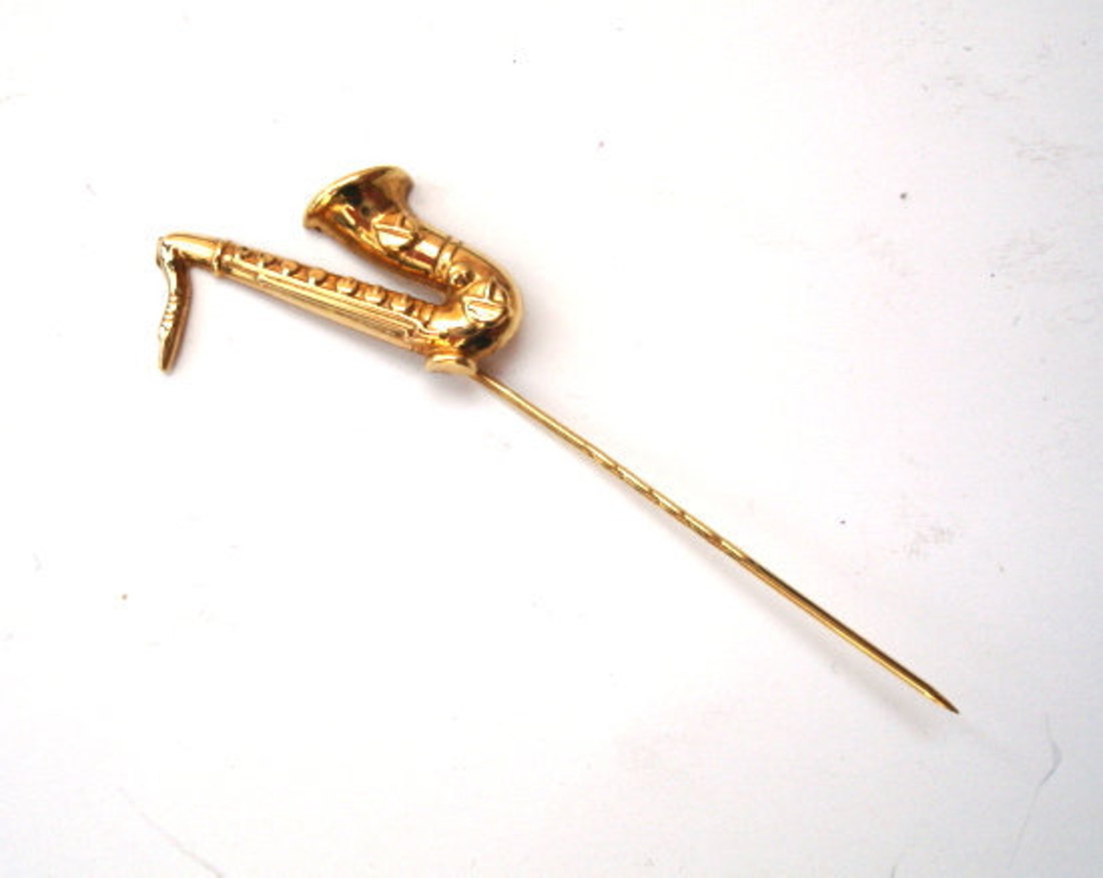 Gold Saxaphone Stick Pin Boxed 1800's - Etsy