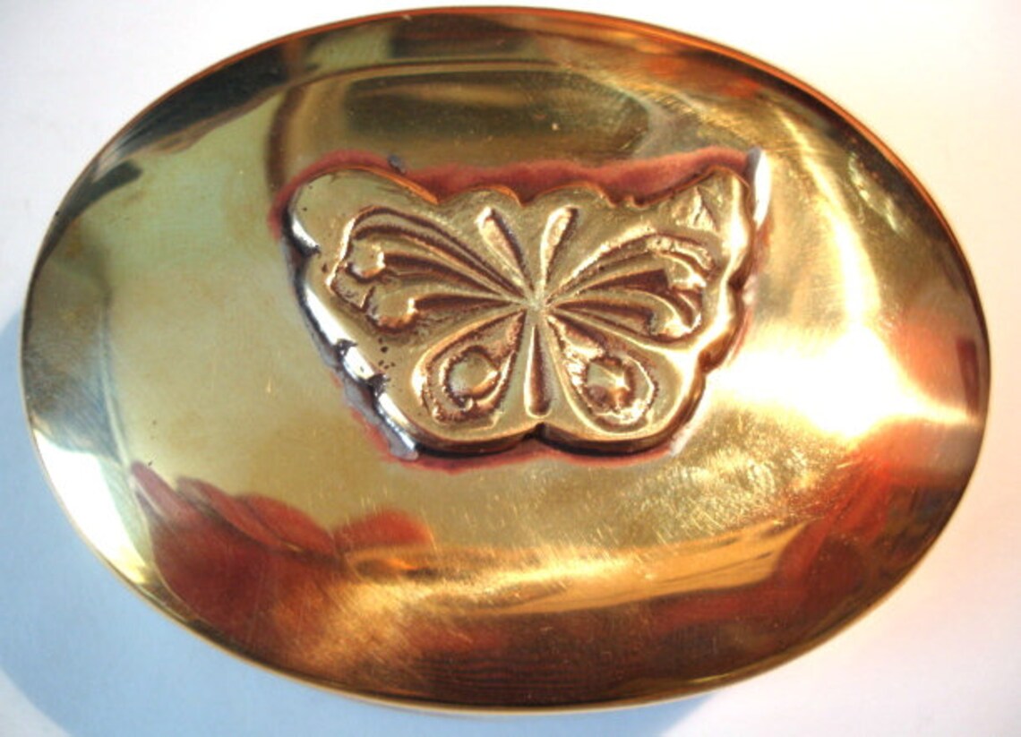 Antique Brass Snuff Box With Butterfly on Lid - Etsy