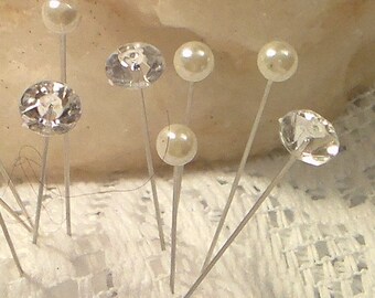 Pearl Head Pins - Etsy