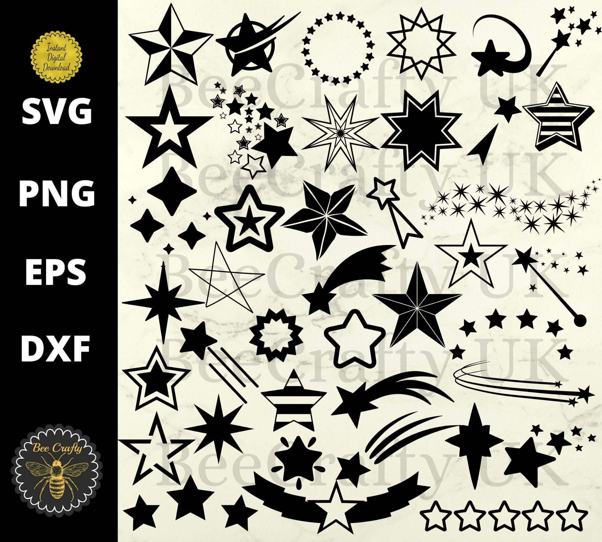 cut file png eps dxf jpg pdf Downloads Star Shape Clipart Cricut ...