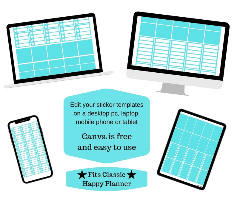 HP Classic Sticker Box Template Bundle Editable Canva - Etsy