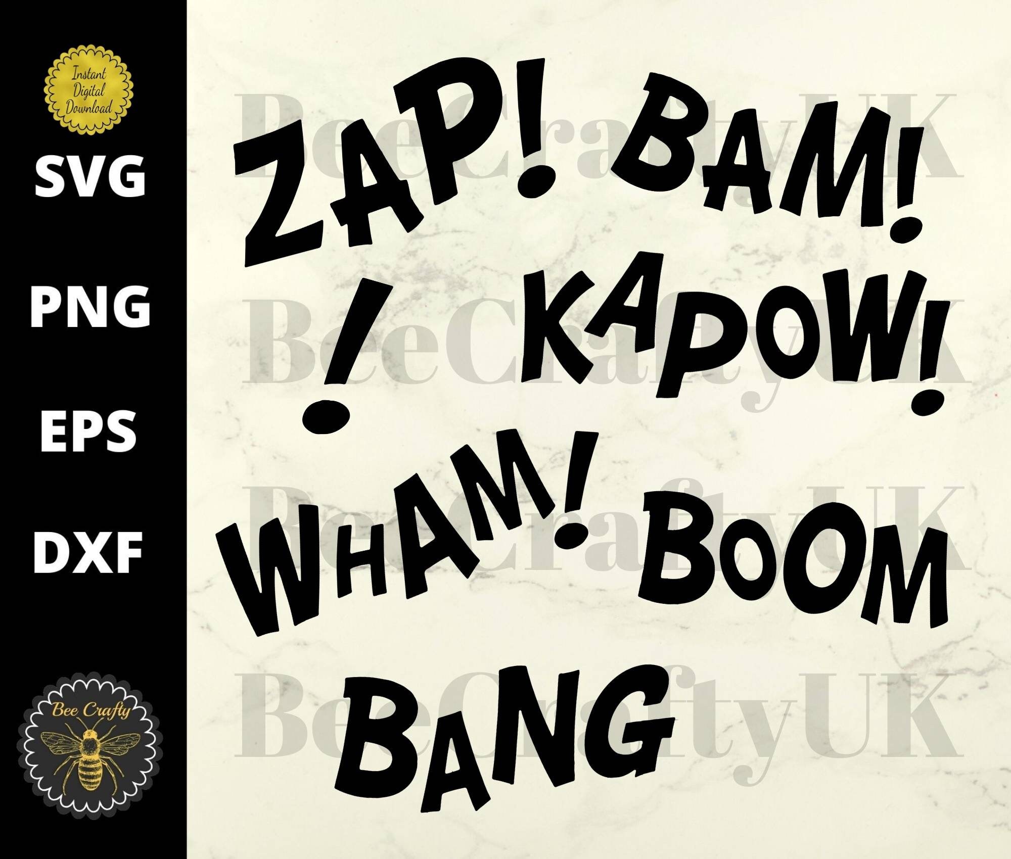 Comic Balloon Bubble Art & Words Bundle | Kapow Boom Bang Bam Zap Wham ...