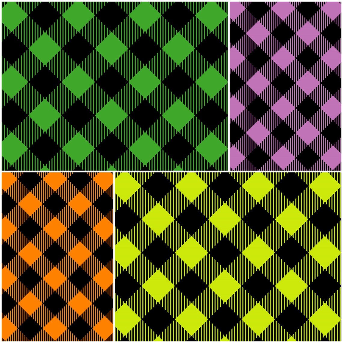 Bright Plaid Digital Paper Pack Rainbow Buffalo Plaid Craft - Etsy