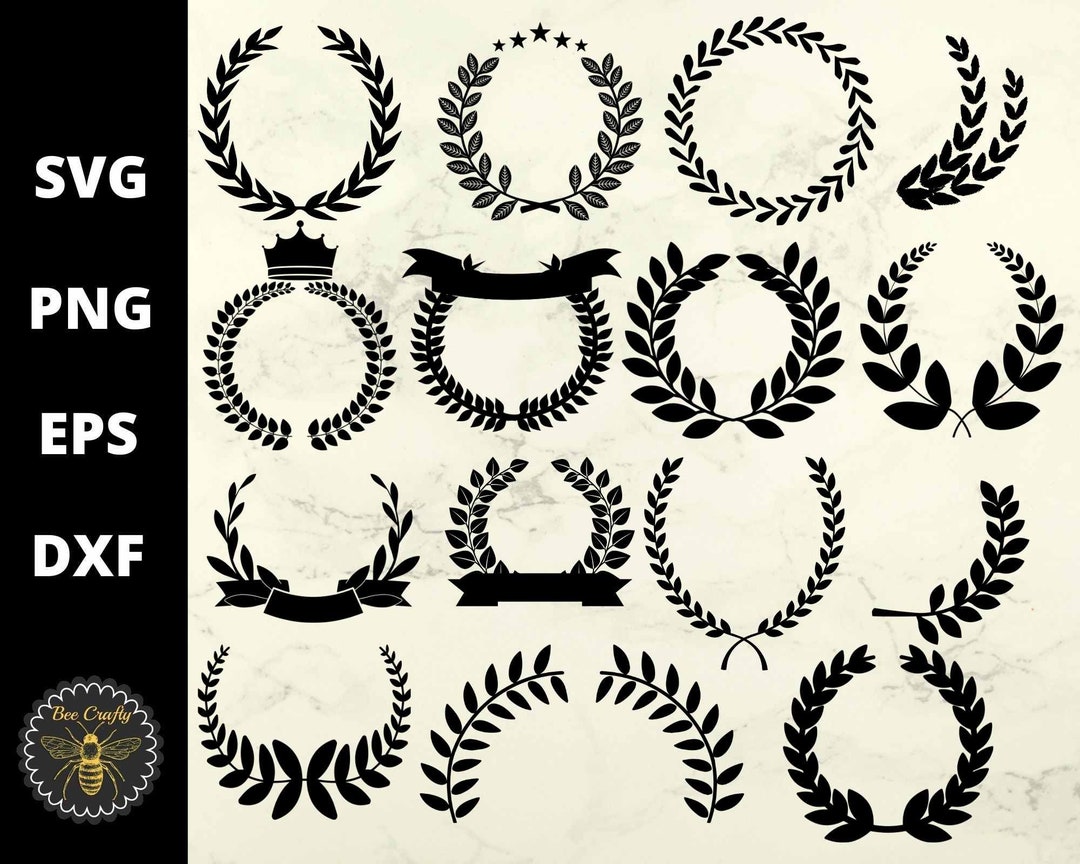 Laurels Bundle SVG | Laurel Wreath, Circle Monogram Leaf Clipart ...