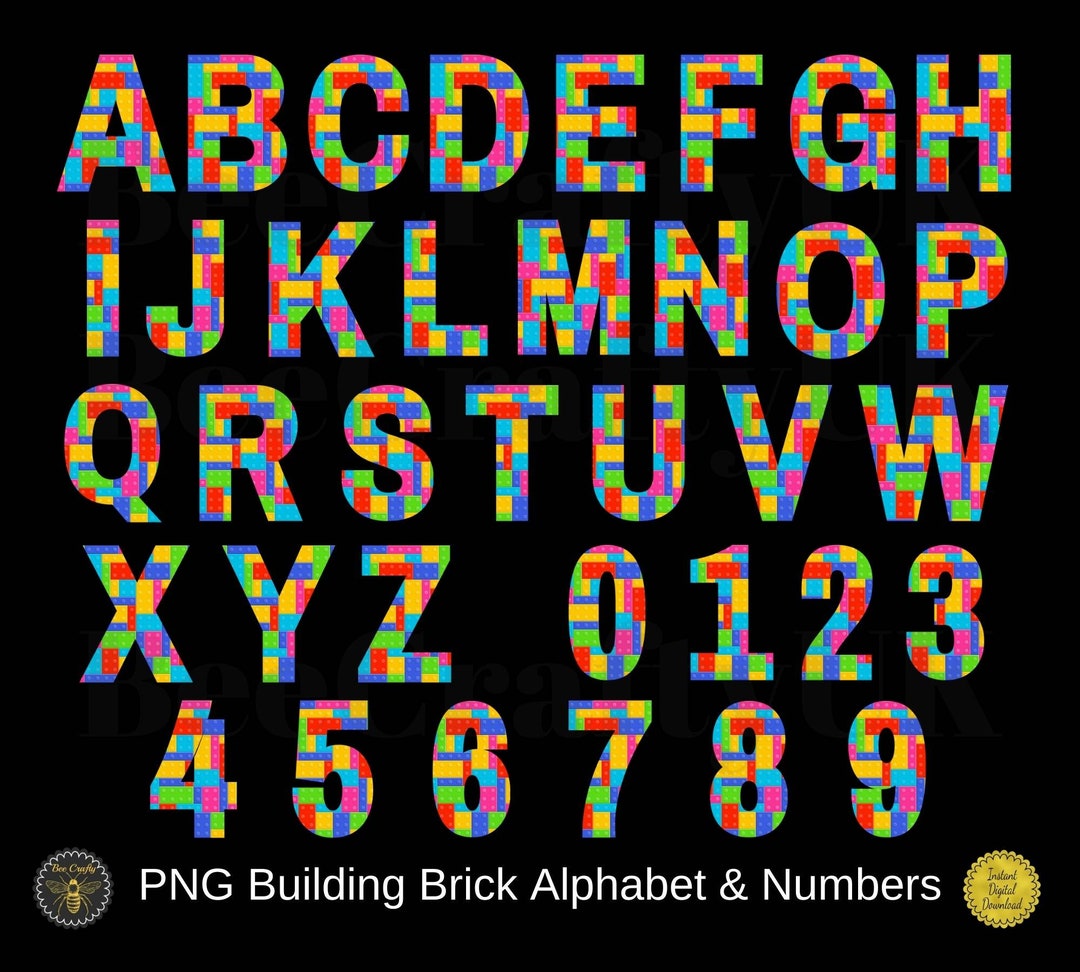 Building Bricks Letters & Numbers | Toy Block A-Z Alphabet | 0-9 ...