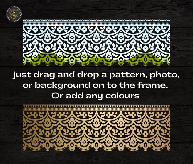Custom Canva Lace Trim Border Frames | Drag and Drop Editable in Canva ...