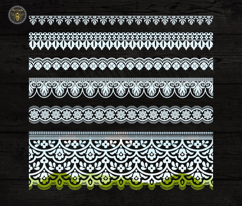 Custom Canva Lace Trim Border Frames | Drag and Drop Editable in Canva ...