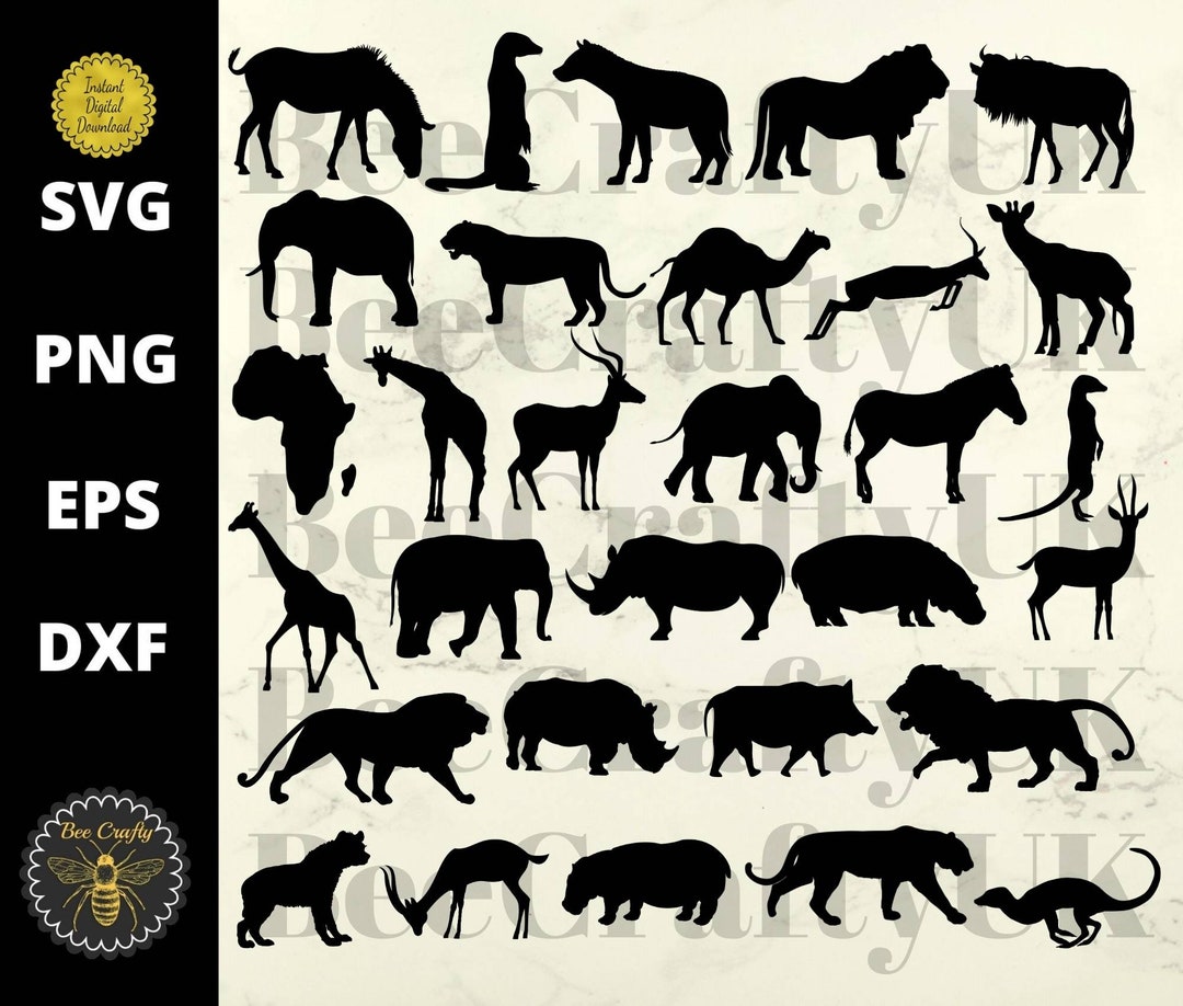 African Safari Animals Bundle SVG | Silhouette Clipart | Wildlife ...