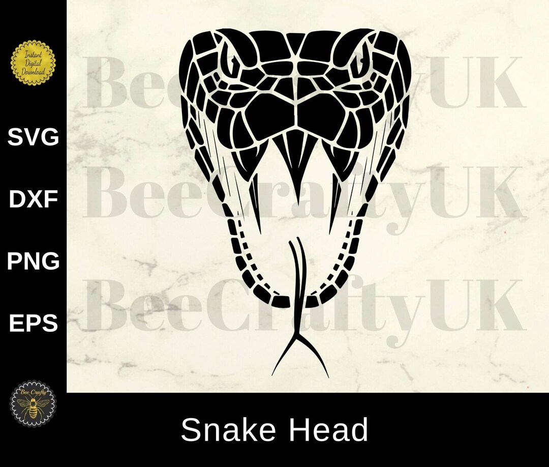 Snake Head SVG | Fork Tongue Snake for Cricut Silhouette | Cobra Snake ...