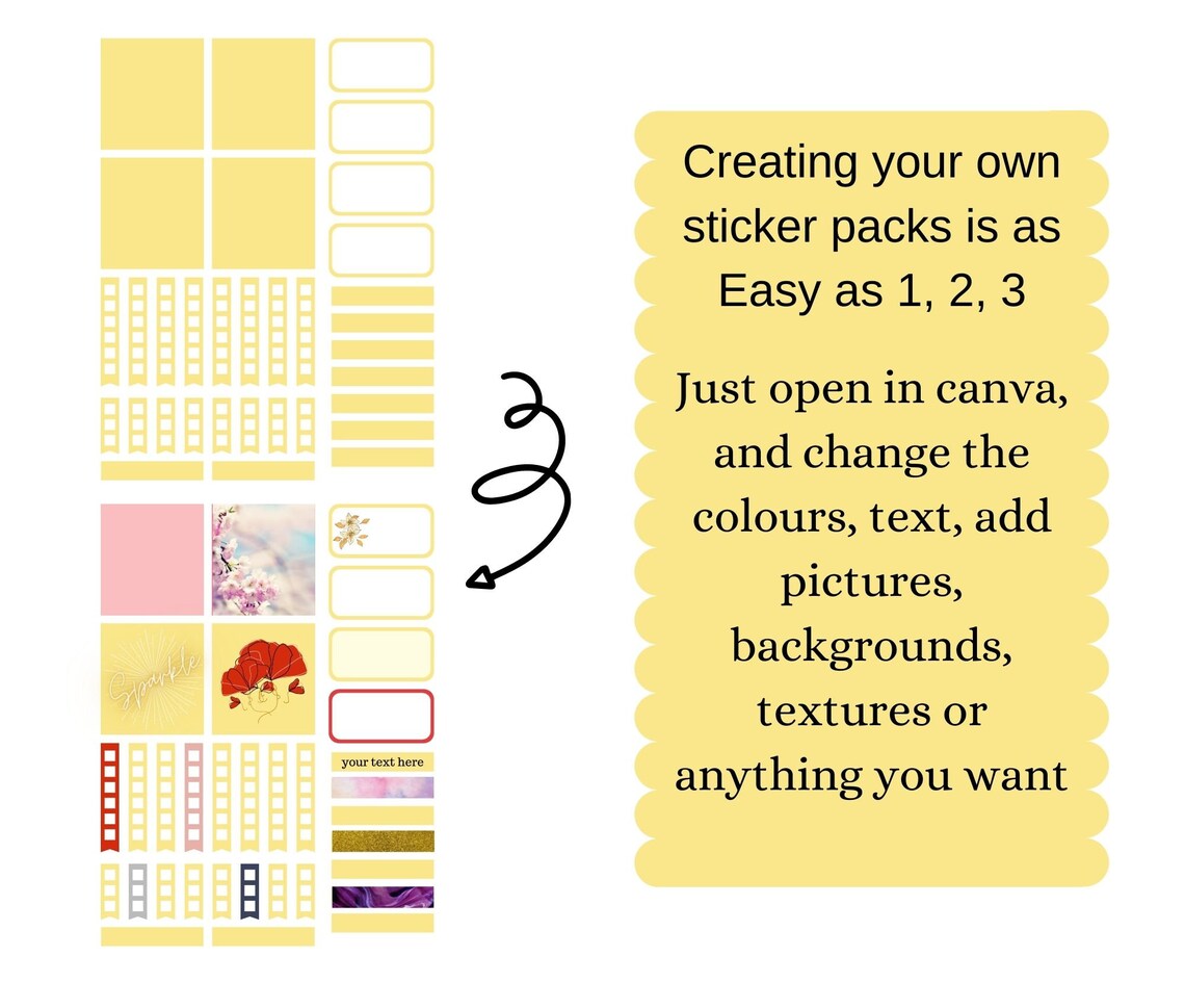 Planner Sticker Box Template Bundle Editable Canva Planner - Etsy