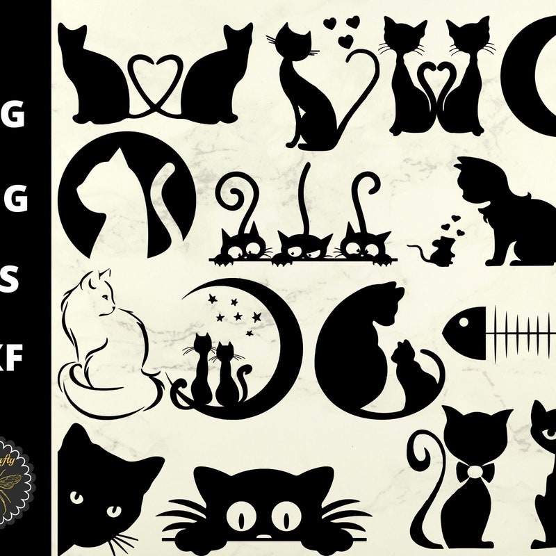 Cat Svg Designs - Etsy