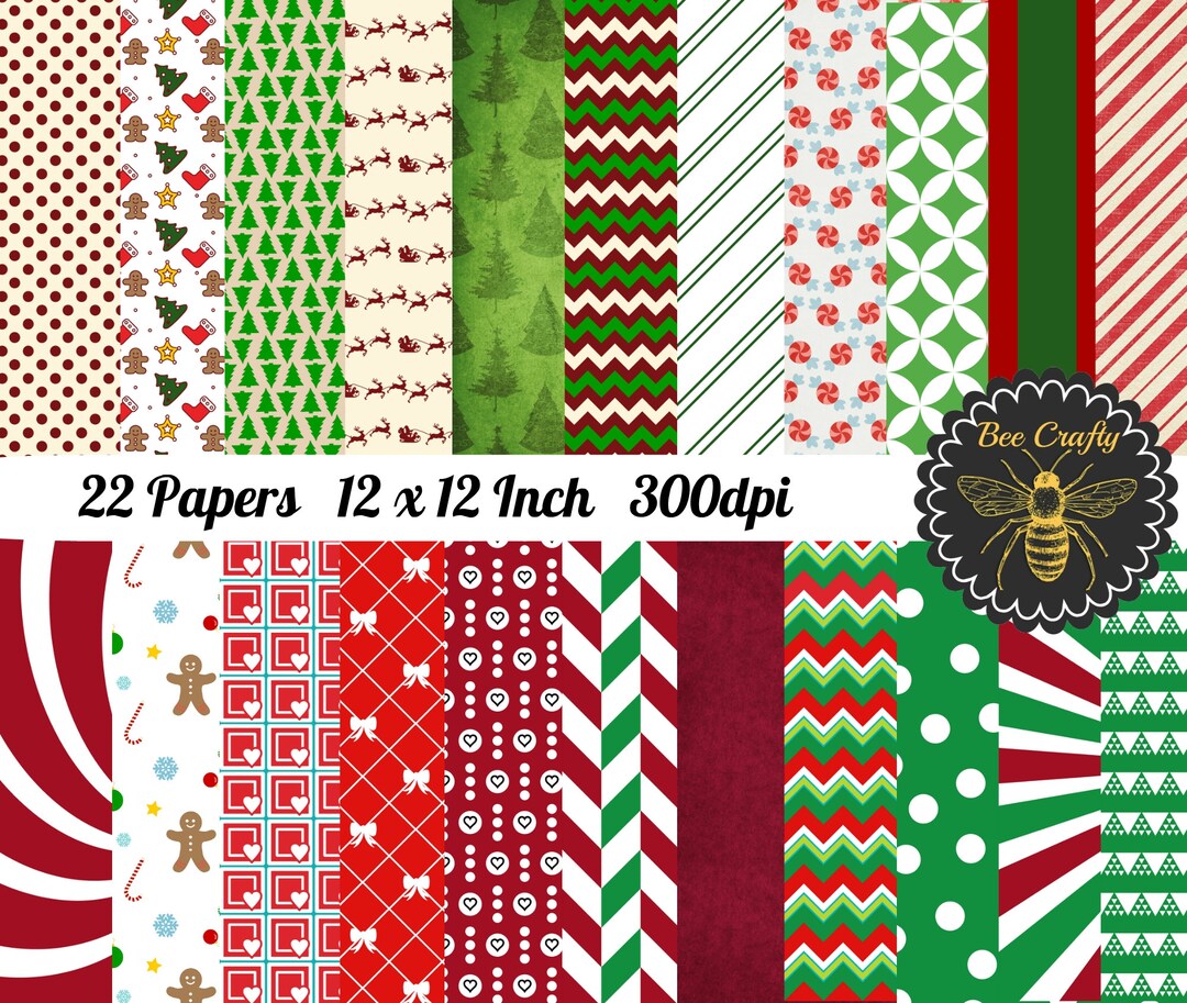 Christmas Digital Paper Pack | Christmas Patterns Gingerbread Man ...