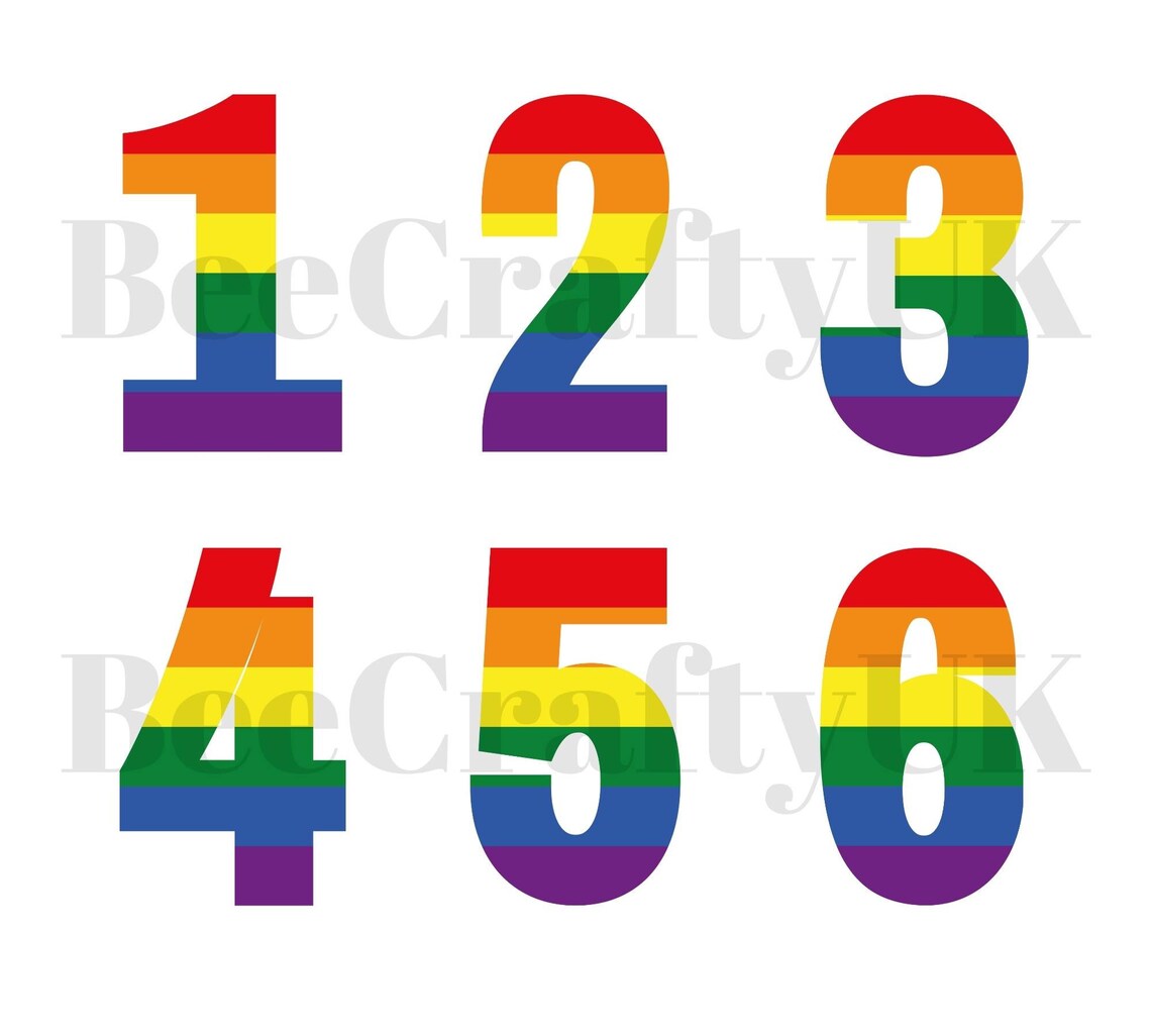 Pride Rainbow Flag Letters & Numbers LGBTQ Pride Font - Etsy