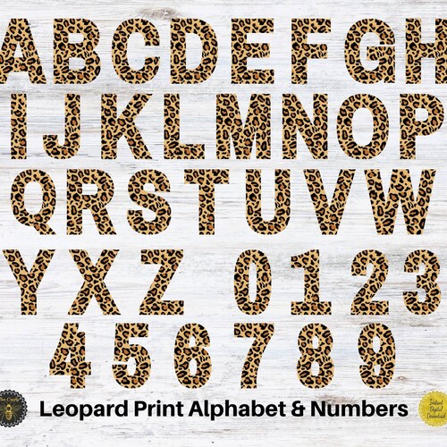 Leopard Print Letters & Numbers Animal Print Alphabet A Z - Etsy