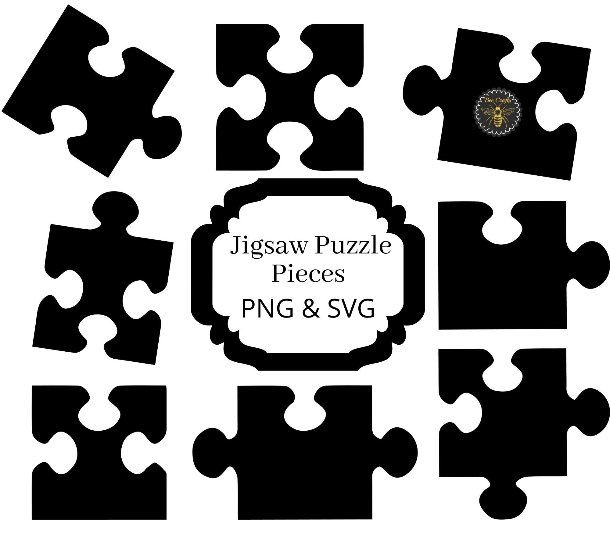 Jigsaw Pieces SVG | Puzzle Pieces Silhouette Clipart | SVG Cut File ...