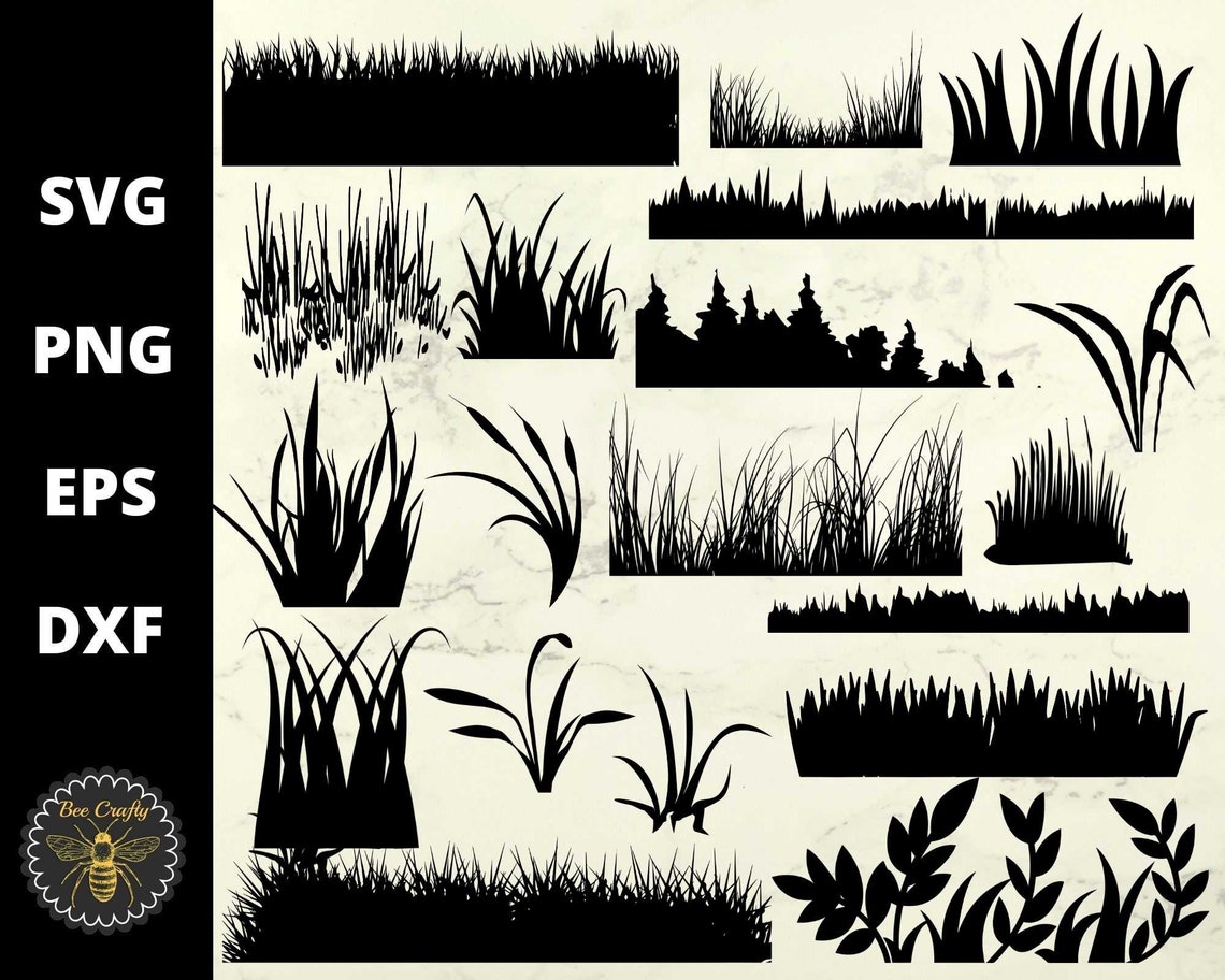 Grass SVG Bundle Green Clipart Set Grass Reeds Silhouettes - Etsy UK