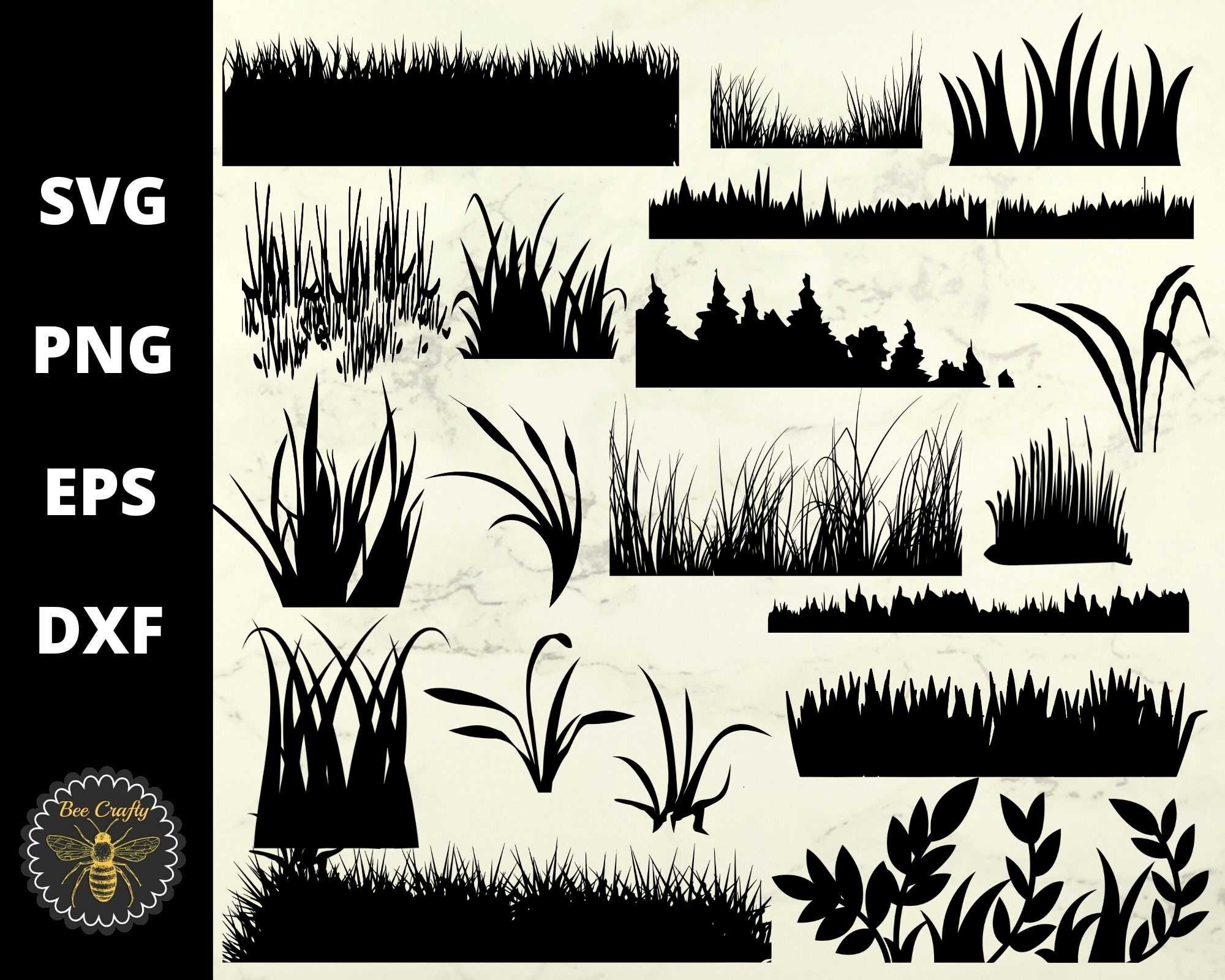 Grass SVG Bundle Green Clipart Set Grass Reeds Silhouettes - Etsy UK