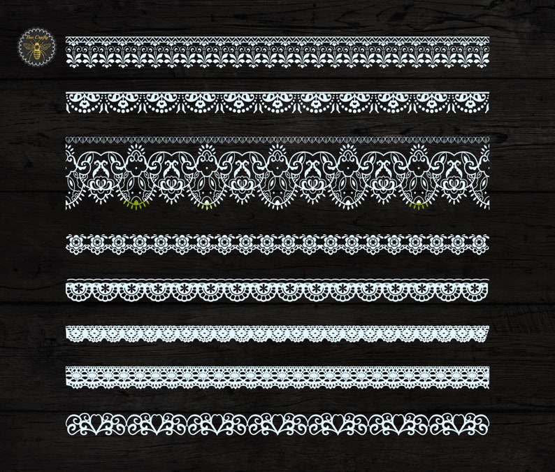 Custom Canva Lace Trim Border Frames | Drag and Drop Editable in Canva ...