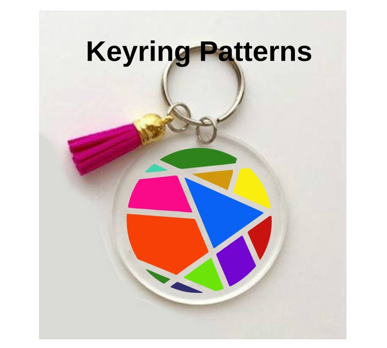 Round Circle Patterns Circle Keyring Patterns DIY Keychain | Etsy UK
