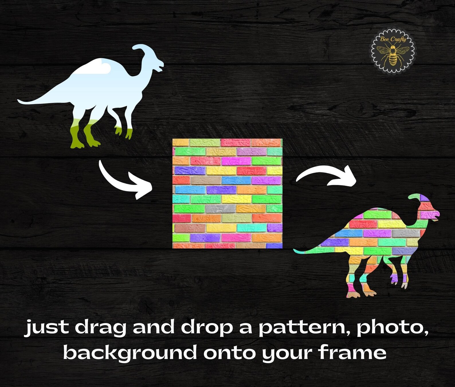 Custom Dinosaur Canva Frames Editable in Canva Dino Elements Fill Your ...