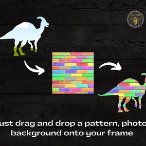 Custom Dinosaur Canva Frames | Editable in Canva Dino Elements | Fill ...