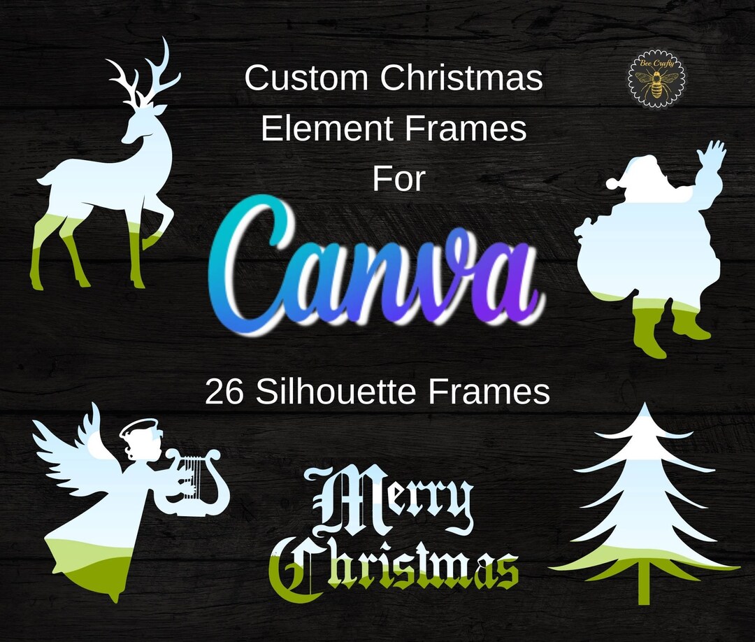 Christmas Canva Frames Bundle | Editable in Canva, Christmas Elements ...