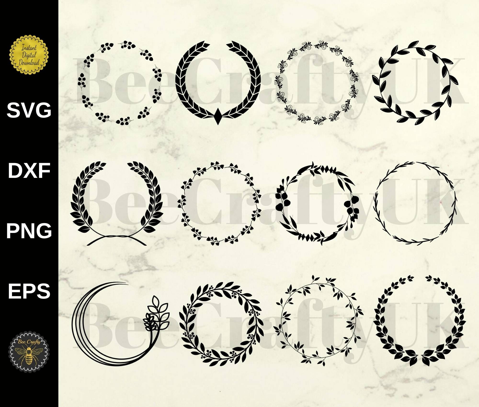 Circle Borders Bundle SVG Round Patterned Wreath Frames | Etsy