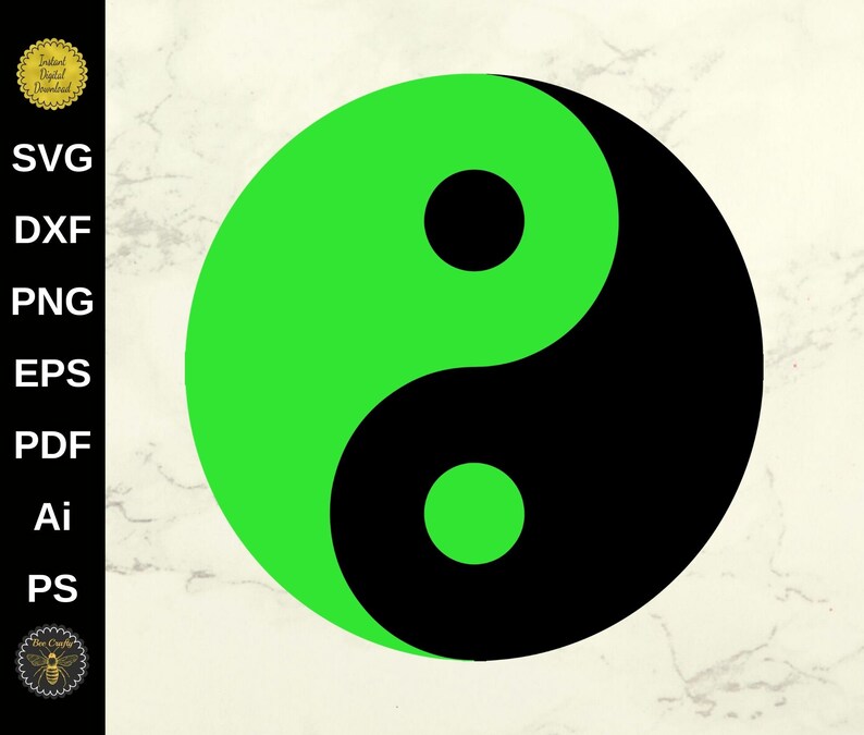 Yin Yang Symbol Bundle PNG & SVG Foil Tie Dye Aztec Marble | Etsy