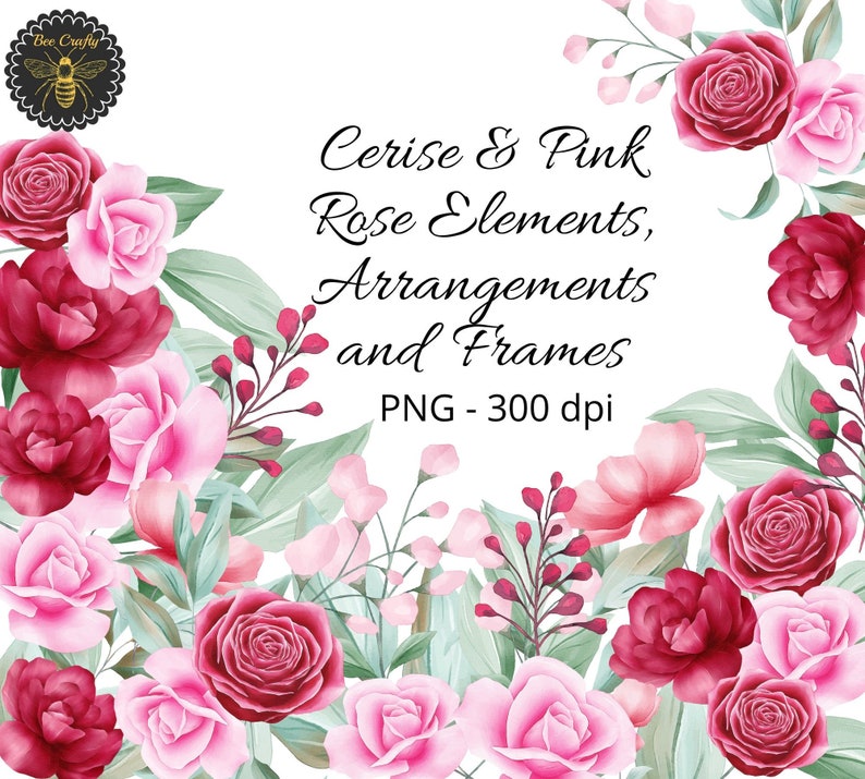 Cerise Pink Roses Gold Foil Geometric Polygon Frames | Rose Flower ...