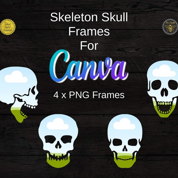Skull Canva Frames - Etsy