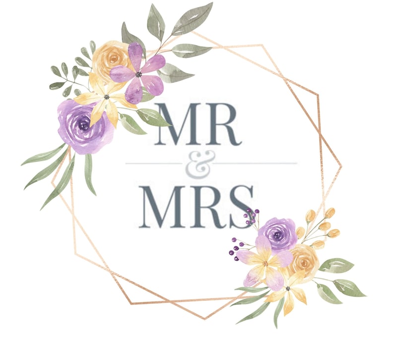 12 Lilac Lemon Rose Floral Geometric Polygonal Frames Gold & - Etsy UK