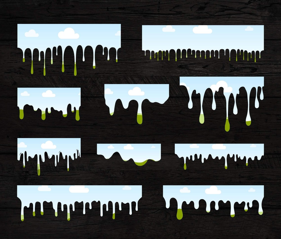 Custom Canva Dripping Border Frames | Drag and Drop Editable in Canva ...