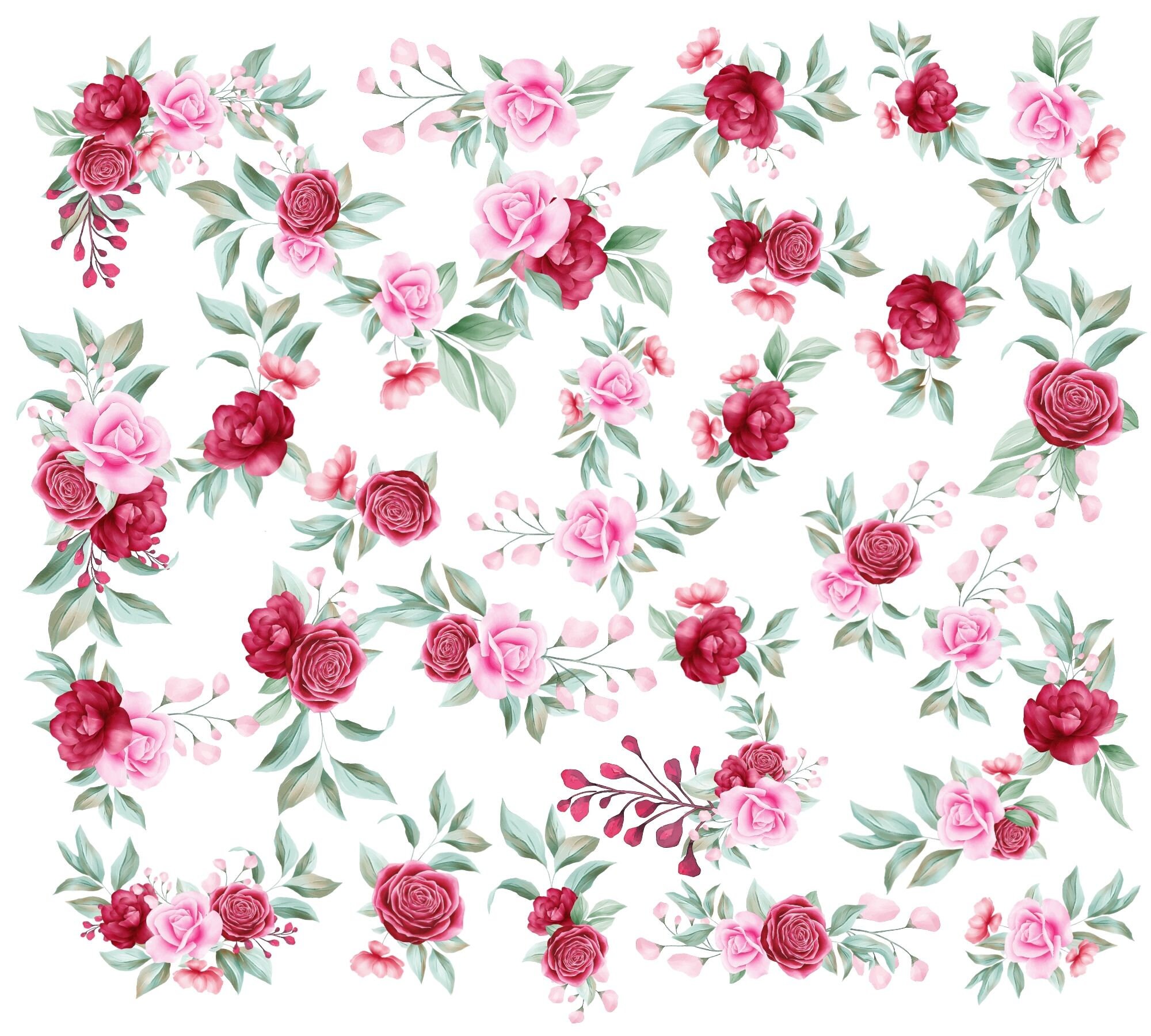 Cerise Pink Roses Gold Foil Geometric Polygon Frames Rose - Etsy UK