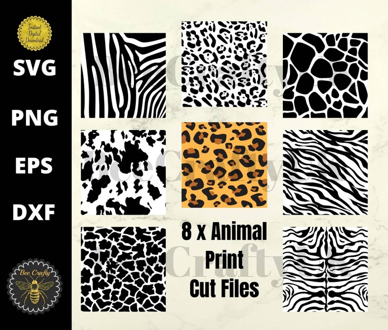 8 X Animal Print SVG Bundle Layered Patterns SVG Giraffe - Etsy UK