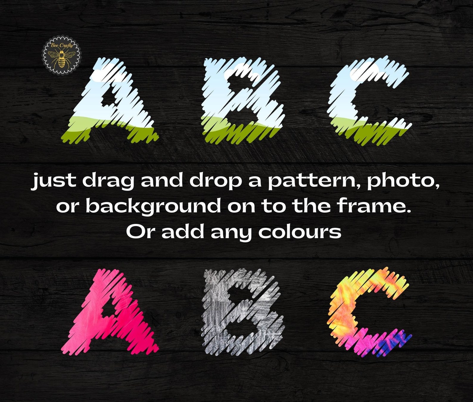 Custom Canva Letter Number Alphabet Frames Drag and Drop - Etsy