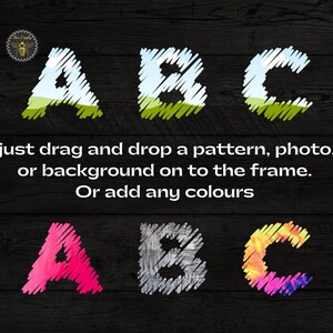 Custom Canva Letter Number Alphabet Frames | Drag and Drop Editable ...