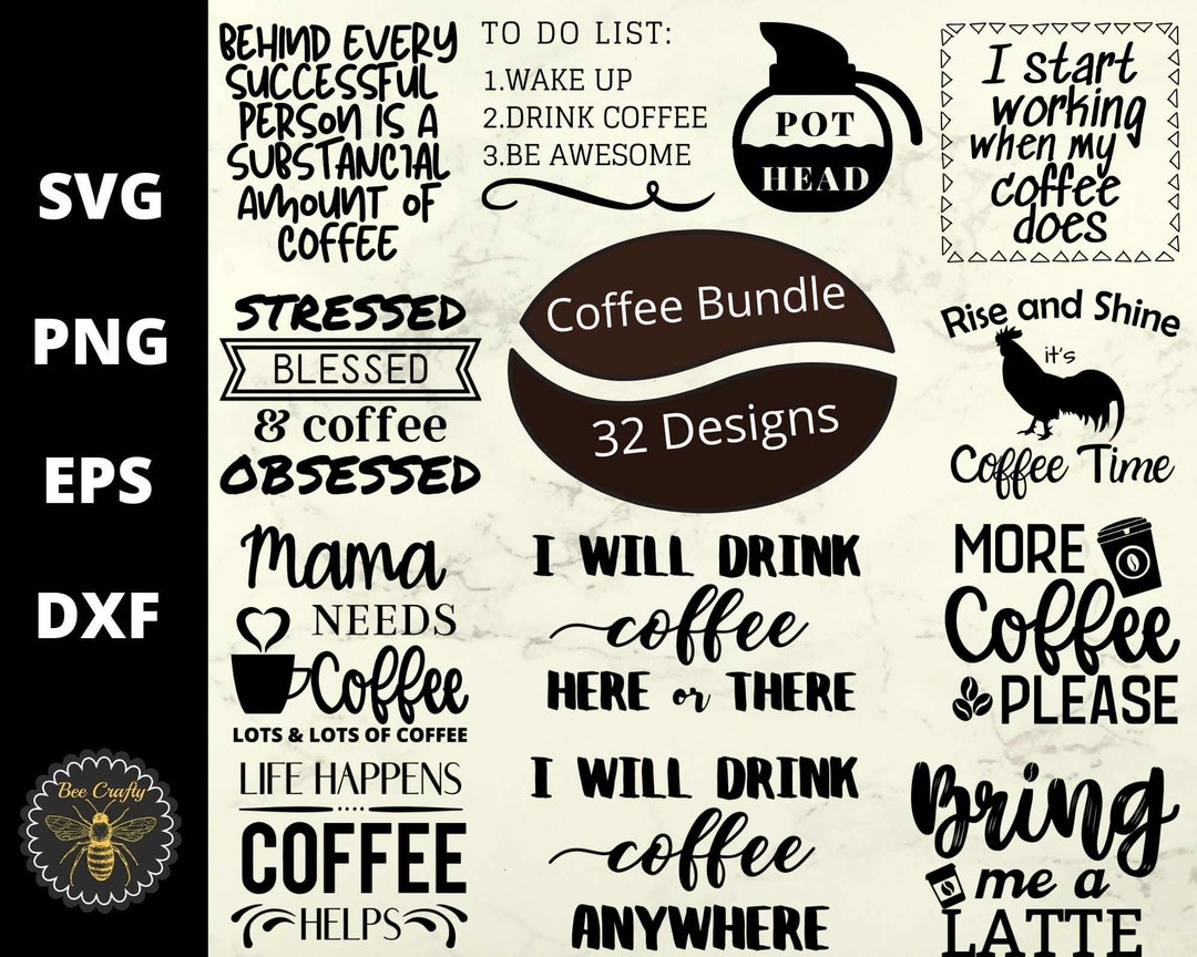 Coffee SVG Bundle | Funny Coffee Quotes | Coffee Lover Clipart | Coffee ...
