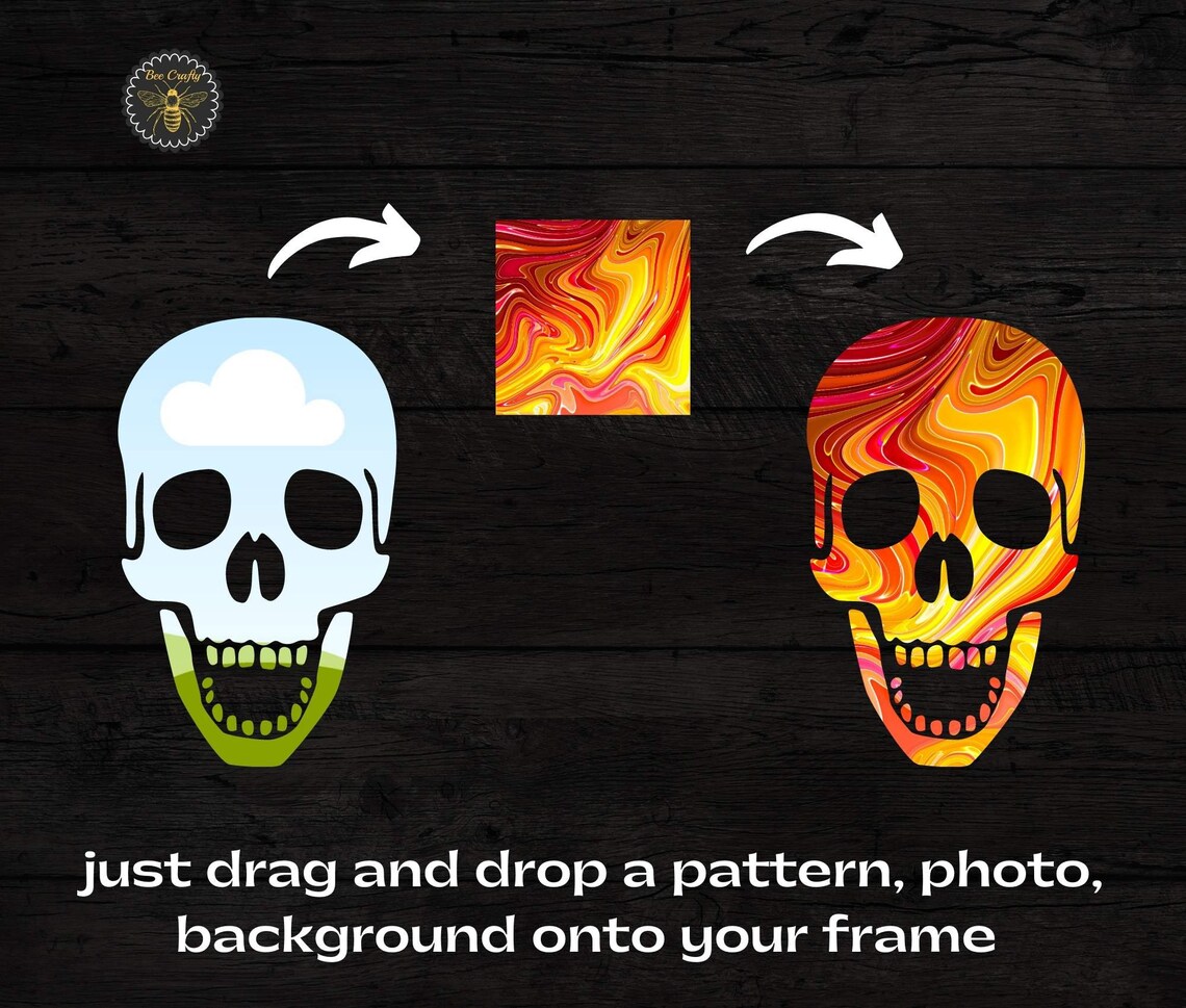 Custom Skeleton Skull Canva Frames Editable Canva Skull Head - Etsy