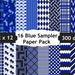 Royal Blue Digital Paper Pack | Mixed Pattern Scrapbooking Papers ...