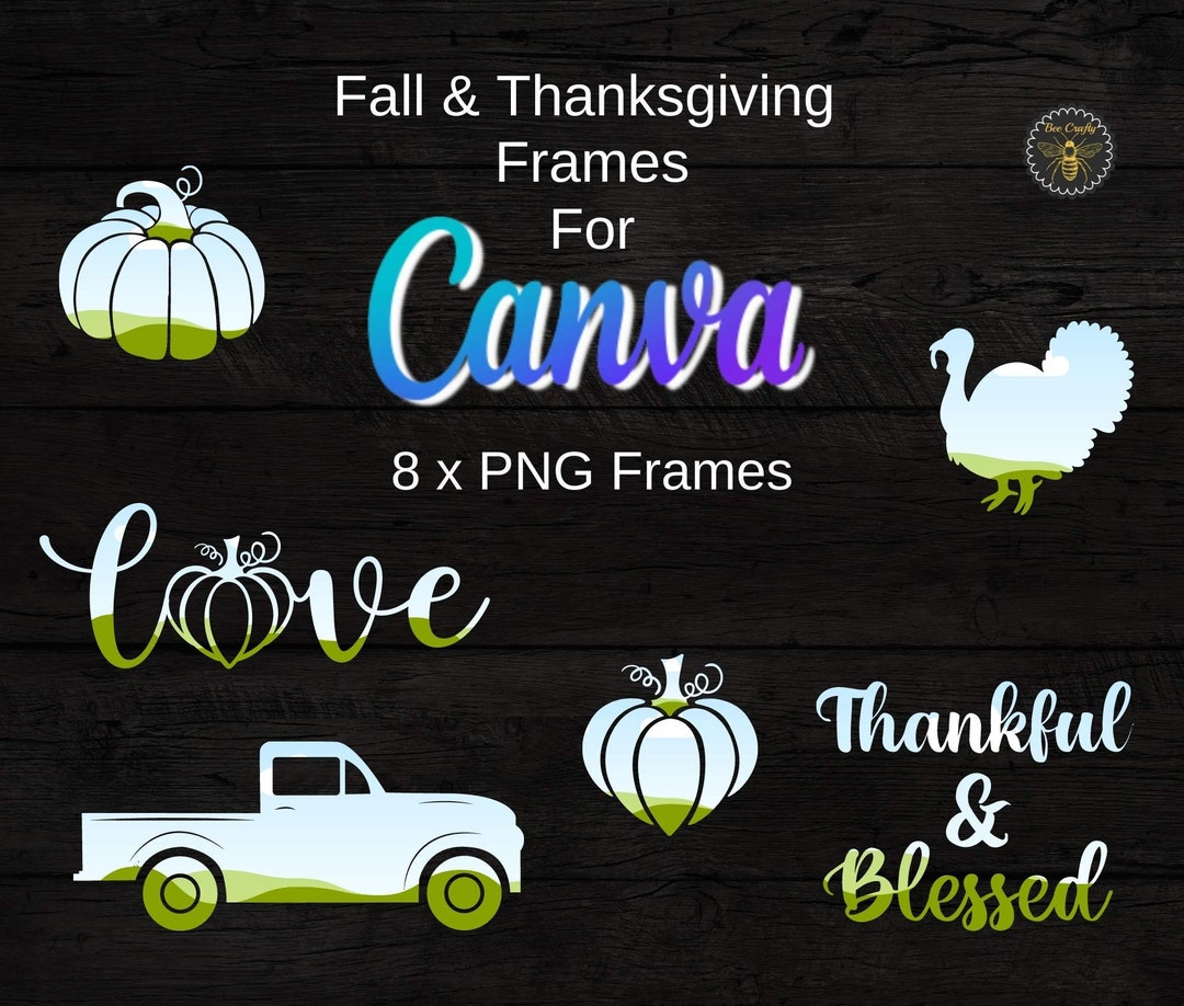 Custom Fall Thanksgiving Canva Frames | Editable in Canva Frame Pumpkin ...