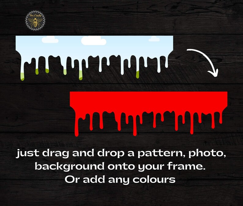 Custom Canva Dripping Border Frames | Drag and Drop Editable in Canva ...