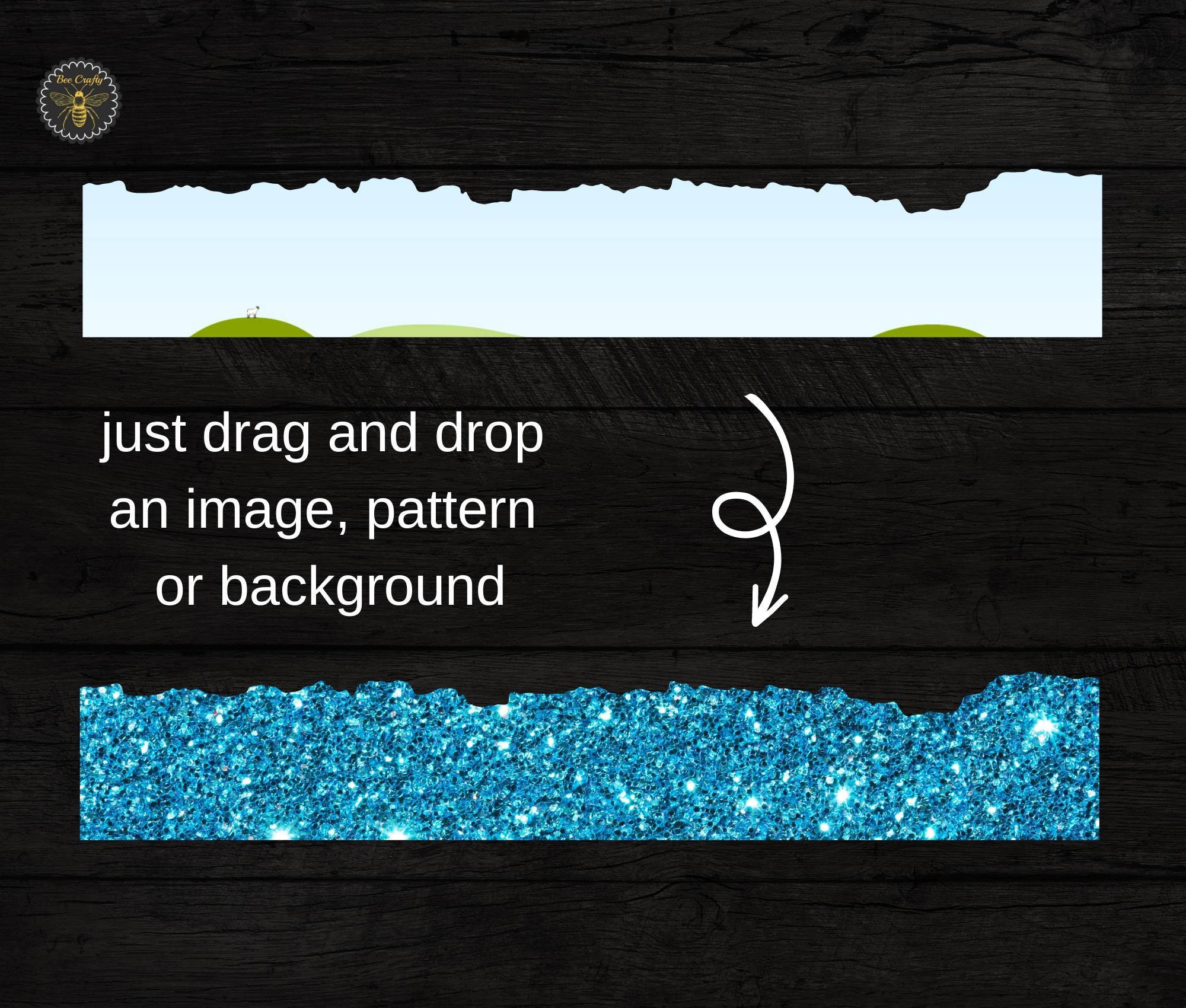 Torn Paper Strip Canva Frames | Editable in Canva Paper Strips | Fill ...