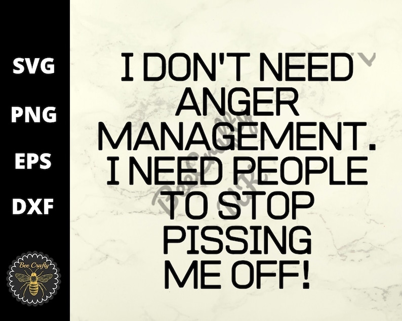 Anger Management SVG Slogan | Shirt SVG Logo | Humourous Typography SVG ...