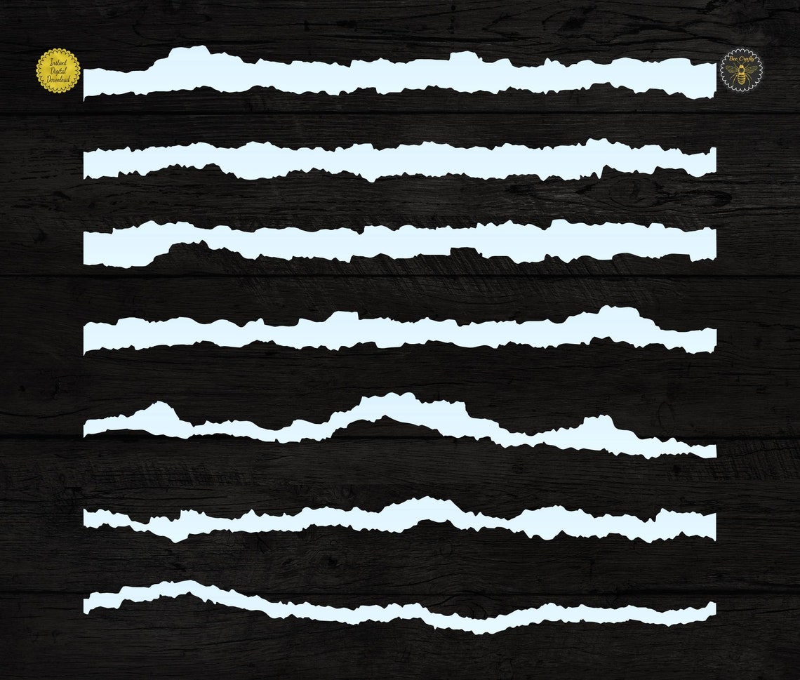 Torn Paper Strip Canva Frames | Editable in Canva Paper Strips | Fill ...