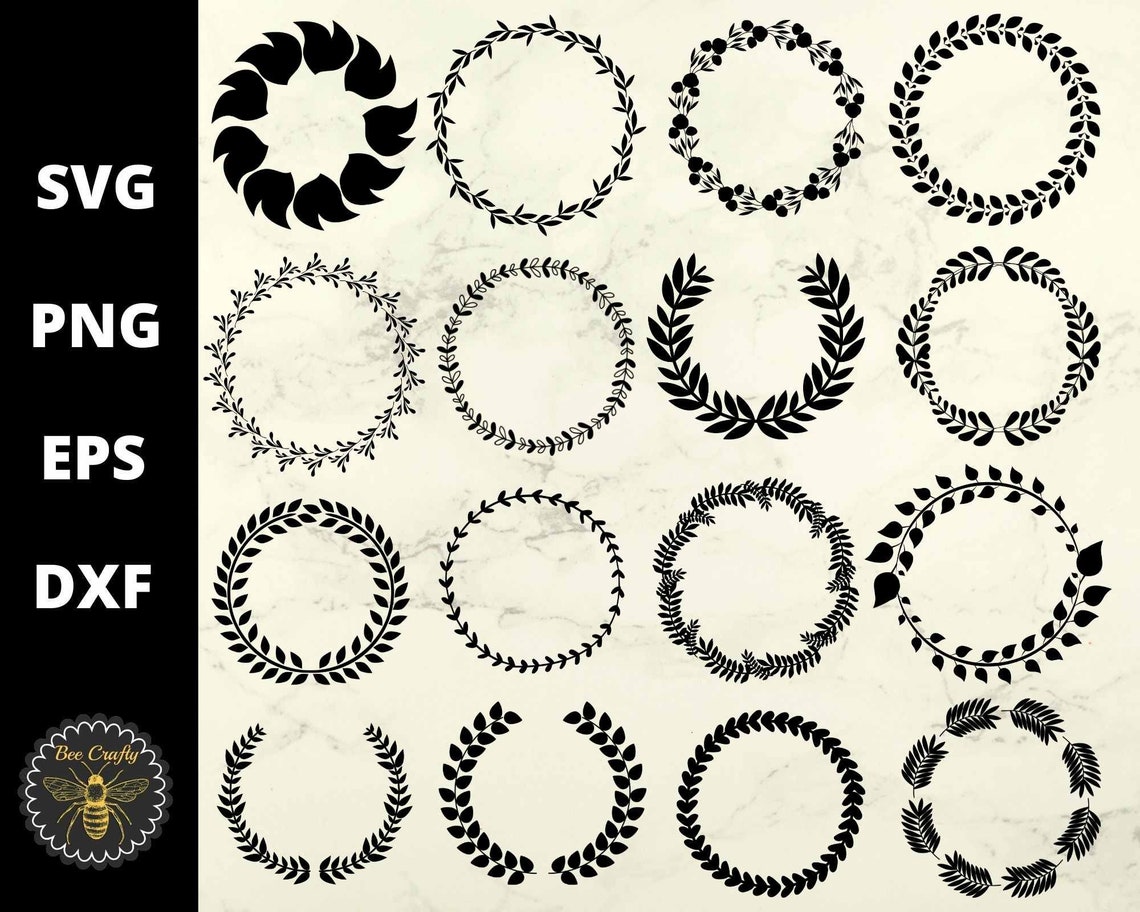 Circle Borders SVG Bundle Wreaths Clipart Design Elements - Etsy